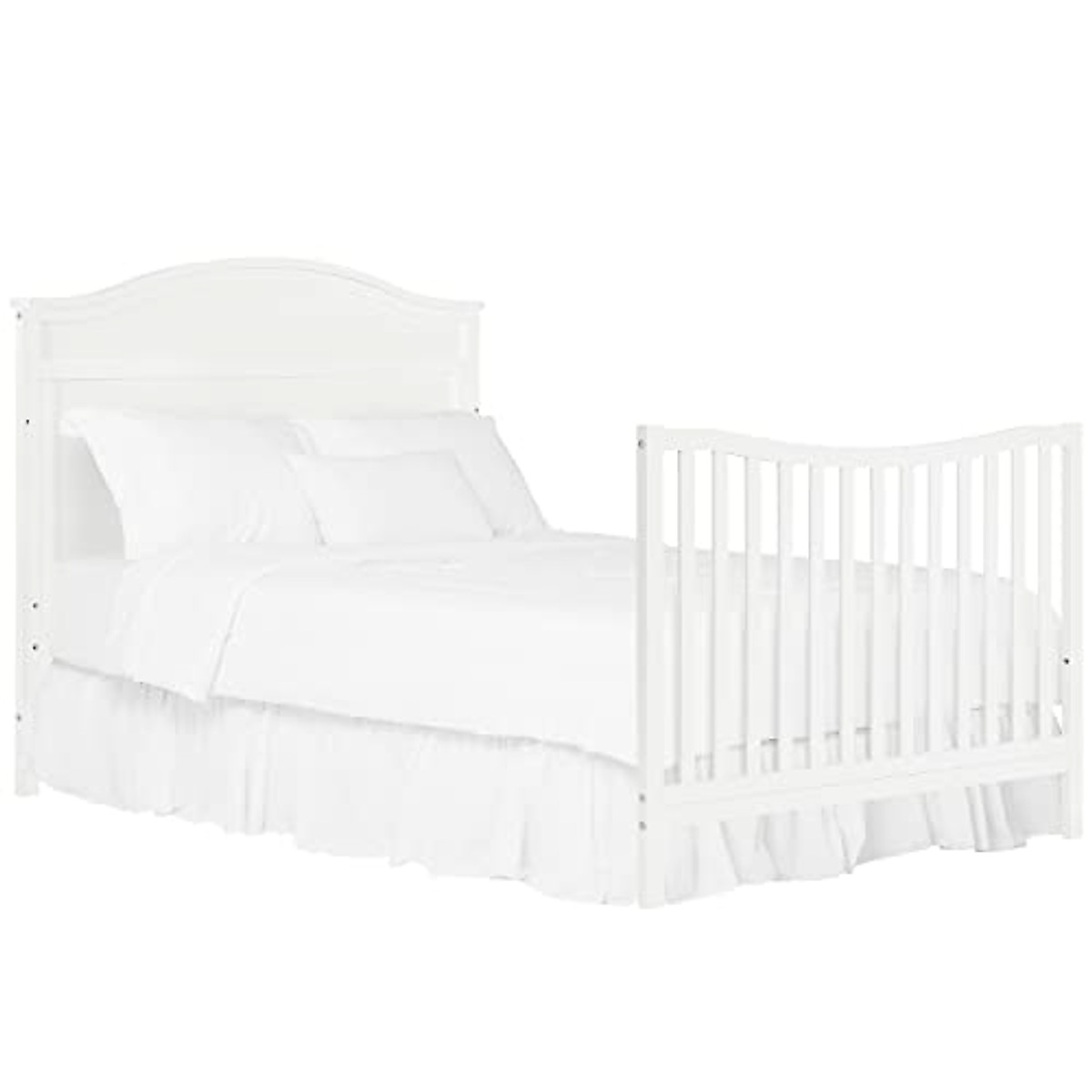 Dream On Me JPMA & Greenguard Gold Certified Grace 5 in 1 Convertible Crib Made with Sustainable New Zealand Pinewood in White, Non-Toxic Finish