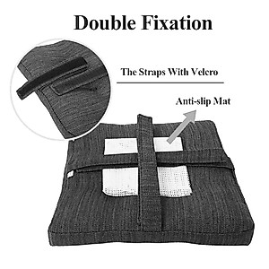 baibu Square Seat Cushion, Super Soft 14 Inch Bar Stool Square Seat Cushion with Ties- One Pad Only, Gray-Black (14" (35CM))