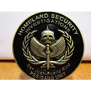 Ice Hsi Investigations San Juan Puerto Rico PSG Gang Unit Challenge Coin