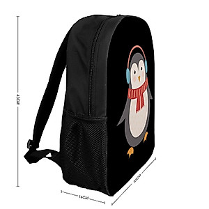 Cute Penguin 17-Inch Laptop Backpack Lightweight Travel Work Business Shoulder Bag Casual Daypack for Women Men