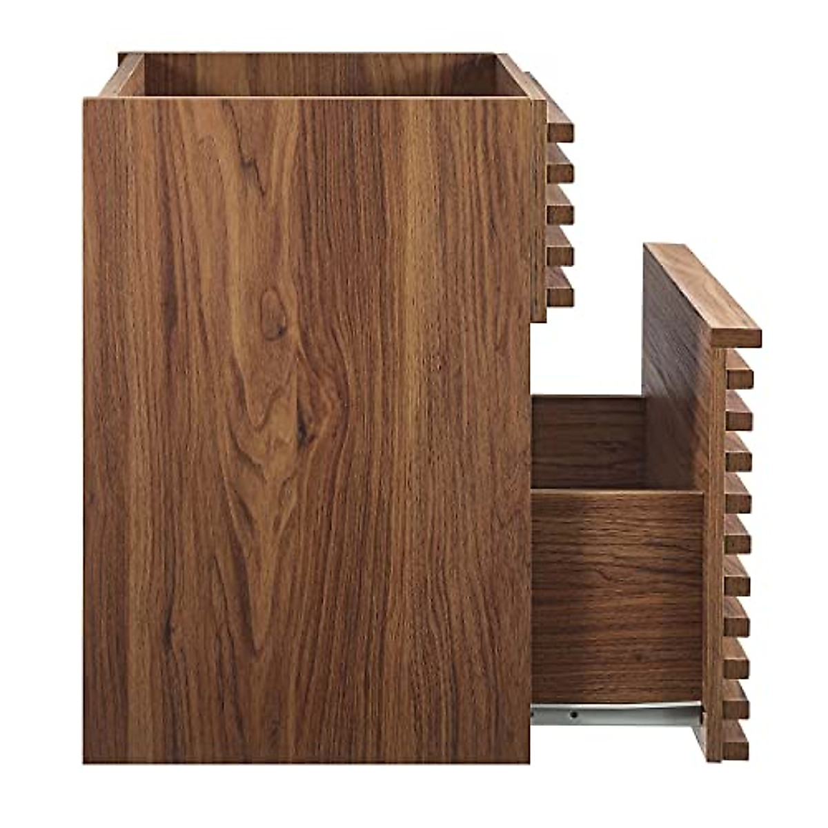 Modway Render 18" Wall-Mount Bathroom Vanity in Walnut-Sink Basin Not Included, 18 Inch