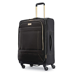 American Tourister Belle Voyage Softside Luggage with Spinner Wheels, Black, Checked-Medium 25-Inch