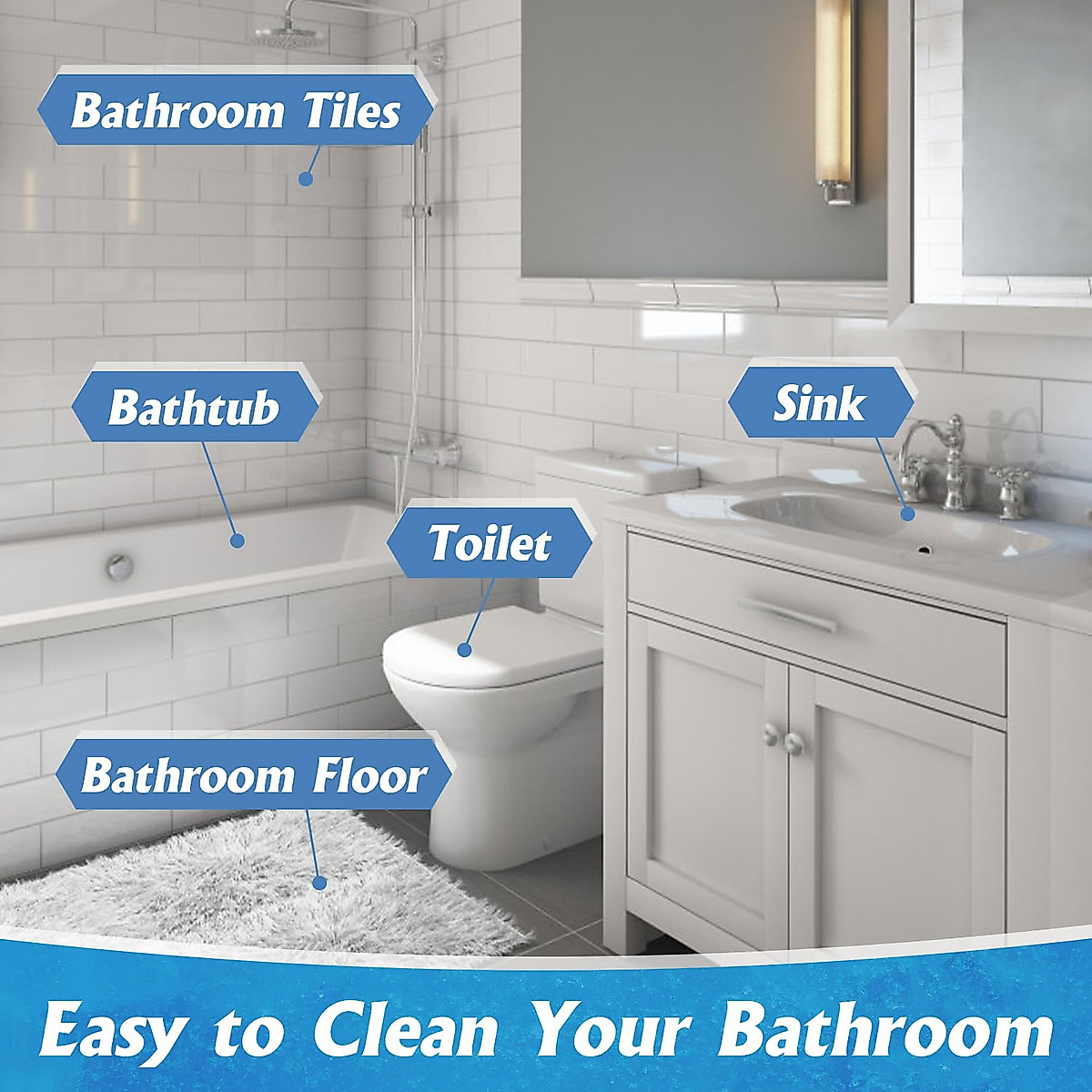 NOTCHIS Pumice Stone for Toilet Cleaning Bowl Stick, Refresh Toilet within 1 Minute, 6 New Ways to Use a Pumice Stone, Remove Water Rings Stains on Toilets Bowls, Bathtubs, Pool Tiles, 6 Count