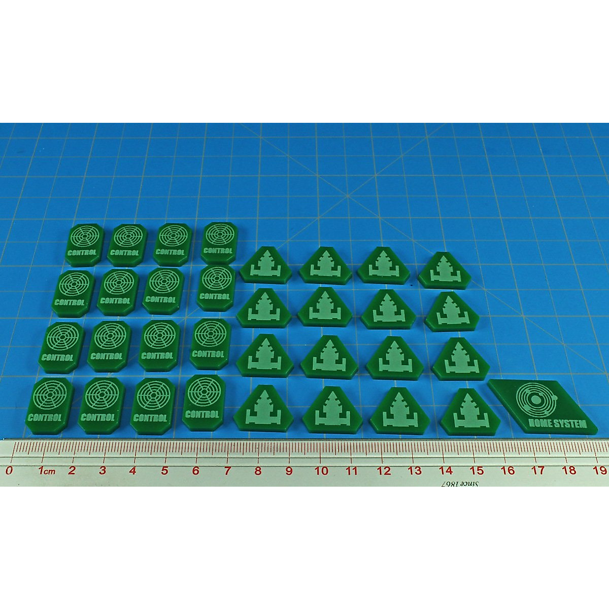 Command & Control Token Set | Compatible with Twilight Imperium 4th Edition | Set of 33 (Green)
