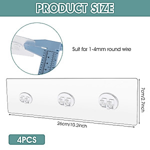 4 Pcs Transparent Shower Caddy Adhesive Replacement No Drilling Adhesive Shower Hooks for Shower Caddy Bathroom Waterproof Strong Sticker Hooks for Bathroom Storage Shelves and Kitchen Racks