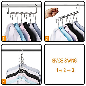 GEFTOL Space Saving Hangers Metal Hanger Magic Cascading Hanger Closet Clothes Organizer(4 Pack)