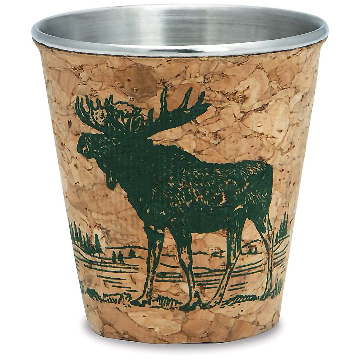 Cape Shore Cork Shot Glass Moose Ideal for Coffee Espresso Tea Parties Housewarming, 3 OZ, Green Blue
