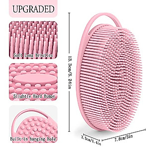 3 Pack Silicone Body Scrubber, Exfoliating Body Scrubber Soft Silicone Loofah Body Scrubber Fit for Sensitive and All Kinds of Skin Clean and Sanitary