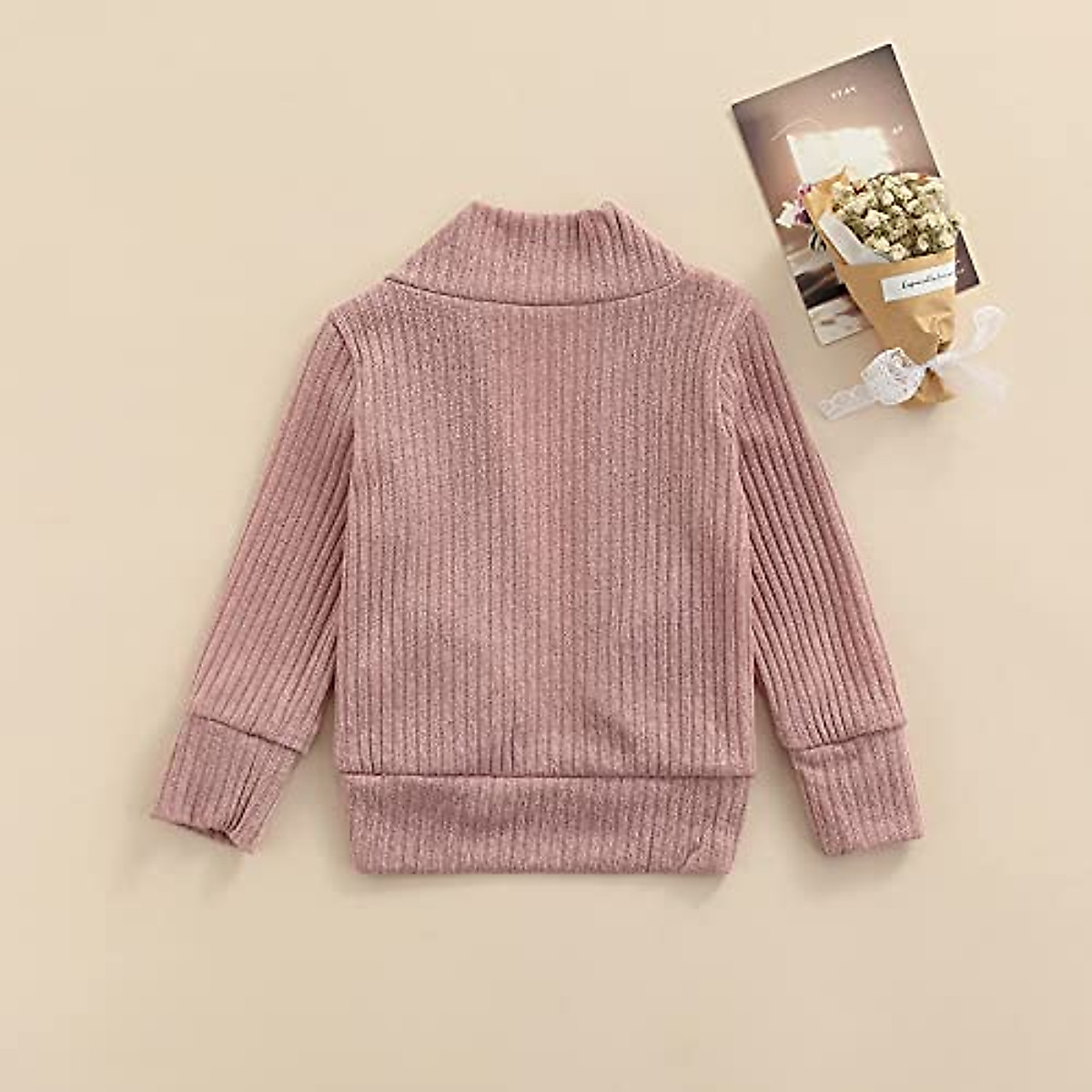 NvekeyBromn Toddler Little Girl Clothes Knitting Cardigan Sweater Fall Winter Baby Knitwear Oversized Sweatshirt Jacket Pink