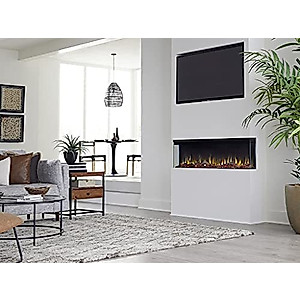 Touchstone Sideline Infinity 3-Sided Smart 50-inch WiFi-Enabled Electric Fireplace - 80045 - Built-in - 60 Color Combinations - 1500/750 Watt Heater (68-88°F Thermostat) - Black - Log & Crystals