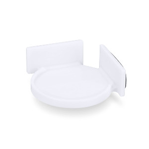 Mini Circular Corner Shelf Mount for Security Cameras, Baby Monitors, Speakers, Plants & More, Universal Holder, Strong Adheasive, No Mess, Screwless by Brainwavz (White)