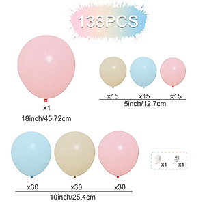 DIY Gender Reveal Party Decorations-138pcs Pink and Blue Balloon Garland Kits for Gender Reveal Balloons Backdrop Wall Birthday Party Supplies Bridal Shower Decor Boy Girl Baby Shower Decorations