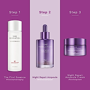 MISSHA Time Revolution Night Repair Face Serum Ampoule (5th Gen) - Overnight Probiotic Skincare for Intensive Repair and Radiance, 1.69 Fl Oz