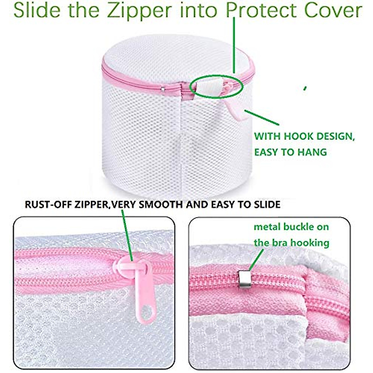 Julytech Mesh Bra Laundry Wash Bag for Blouse, Hosiery, Stocking, Underwear, Bra and Lingerie, Travel. Delicates Robust (2Pack Bra Bag)