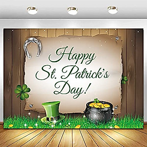 7x5ft Happy St.Patrick's Day Backdrop for Photography Irish Spring Lucky Green Shamrocks Gold Coins Photo Background for Saint Patrick's Day Party Decorations Banner Photo Booth