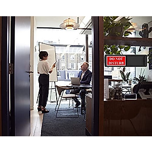 Privacy Sign - Do Not Disturb / Welcome Sign for Home Office Restroom Conference Hotel Hospital, Non-Scratch Magnetic Slider Door Indicator Sign Tells Whether Room Vacant or Occupied (Silver)