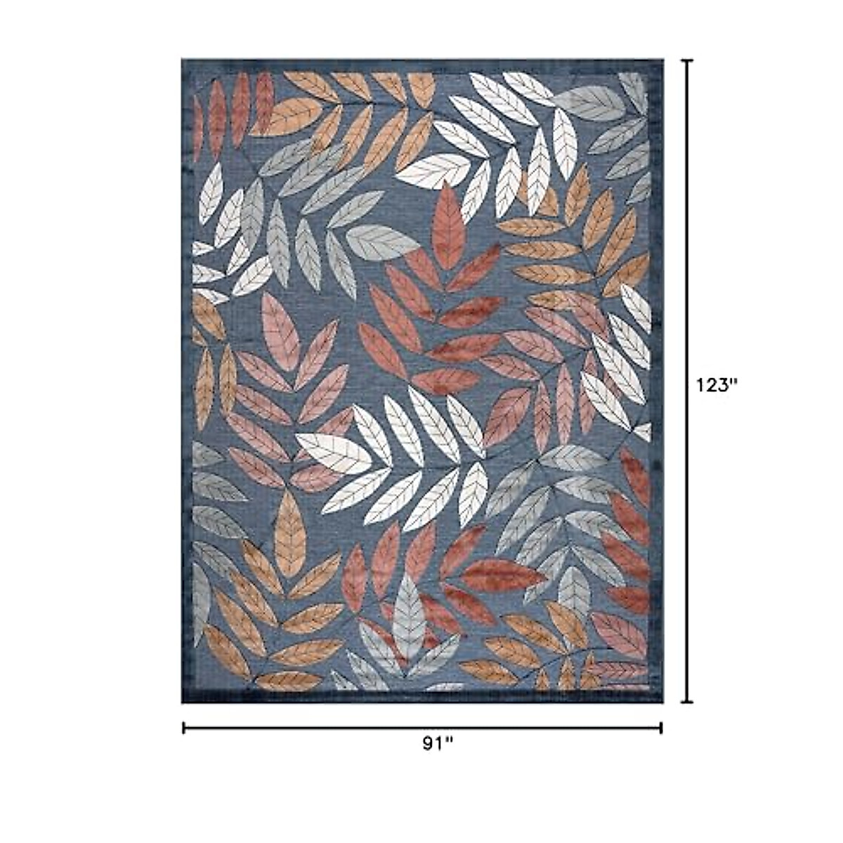 Water Resistant Modern 8x10 Indoor Outdoor Patio Rug | Floral Outdoor Rugs for Patios, Deck, Porch, Entryway | Outside Area Rug | 7'7'' x 10'3''