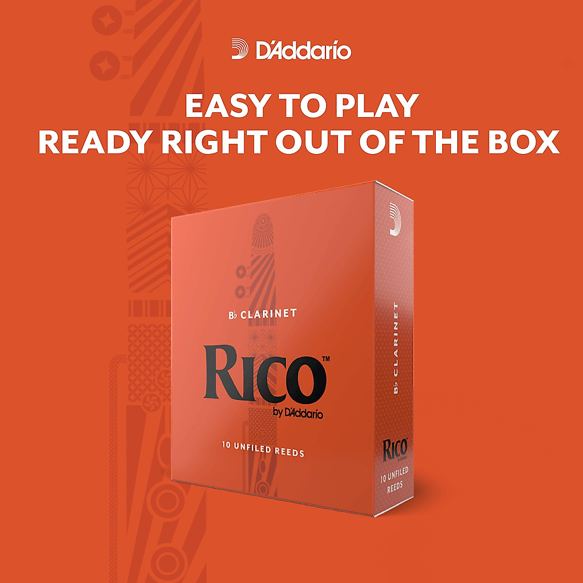 D'Addario Rico Bb Clarinet Reeds, Strength 2.5, Pack of 3