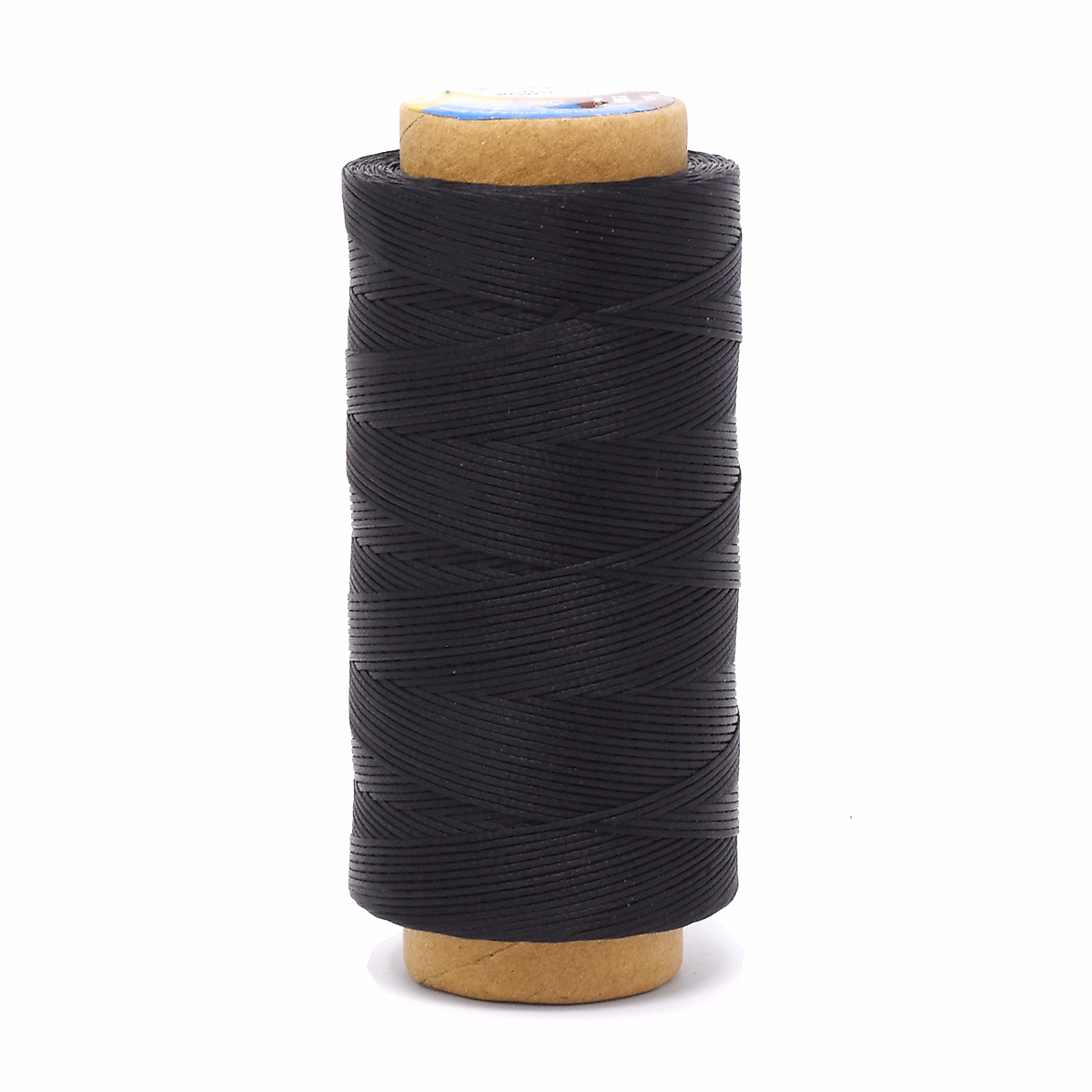 Mandala Crafts Black Flat Waxed Thread for Leather Sewing Thread - Polyester Waxed Leather Thread Waxed String - 273 Yds 150D 0.8mm Waxed Cord for Leather Stitching