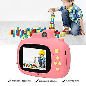 Salaty Kids Camera, Digital Electronic Gift 2.4inch HD Video Camera Front/Rear Dual Shot Mini for Recording Videos(Pink)