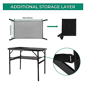 HIPAHIPA Camping Table Portable Folding Table Lightweight Aluminum Picnic Table Indoor Outdoor Table for BBQ RV Camping with Portable Handle