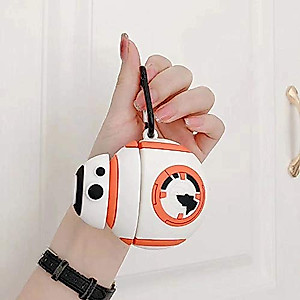 New 3D Cute Cartoon Airpods case,Compatible for Airpod 1 & 2, Stylish Designer Skin, Very Suitable Teenagers, Children, Boys Girls (R2-D2)