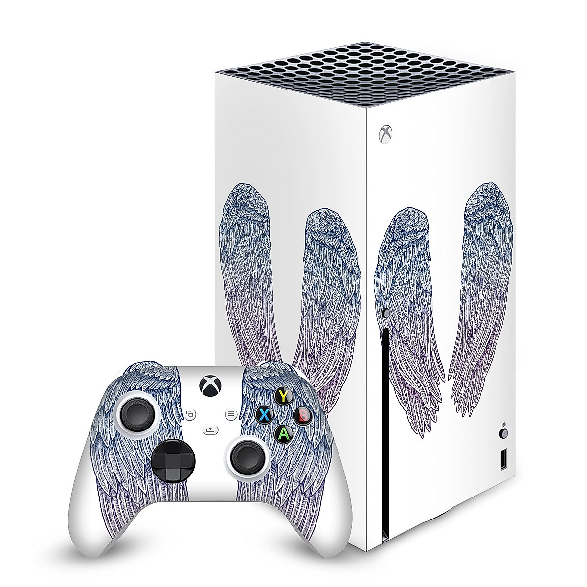 Head Case Designs Officially Licensed Rachel Caldwell Angel Wings Art Mix Vinyl Sticker Gaming Skin Decal Cover Compatible With Xbox Series X Console and Controller Bundle