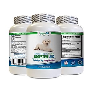 HAPPY PET VITAMINS LLC Bad Dog Breath All Natural - Dog Digestive AID - Natural PROBIOTIC and PREBIOTIC Blend - Optimal Gut and INTESTINE Health - Dog probiotic and prebiotic - 1 Bottle (60 Treats)