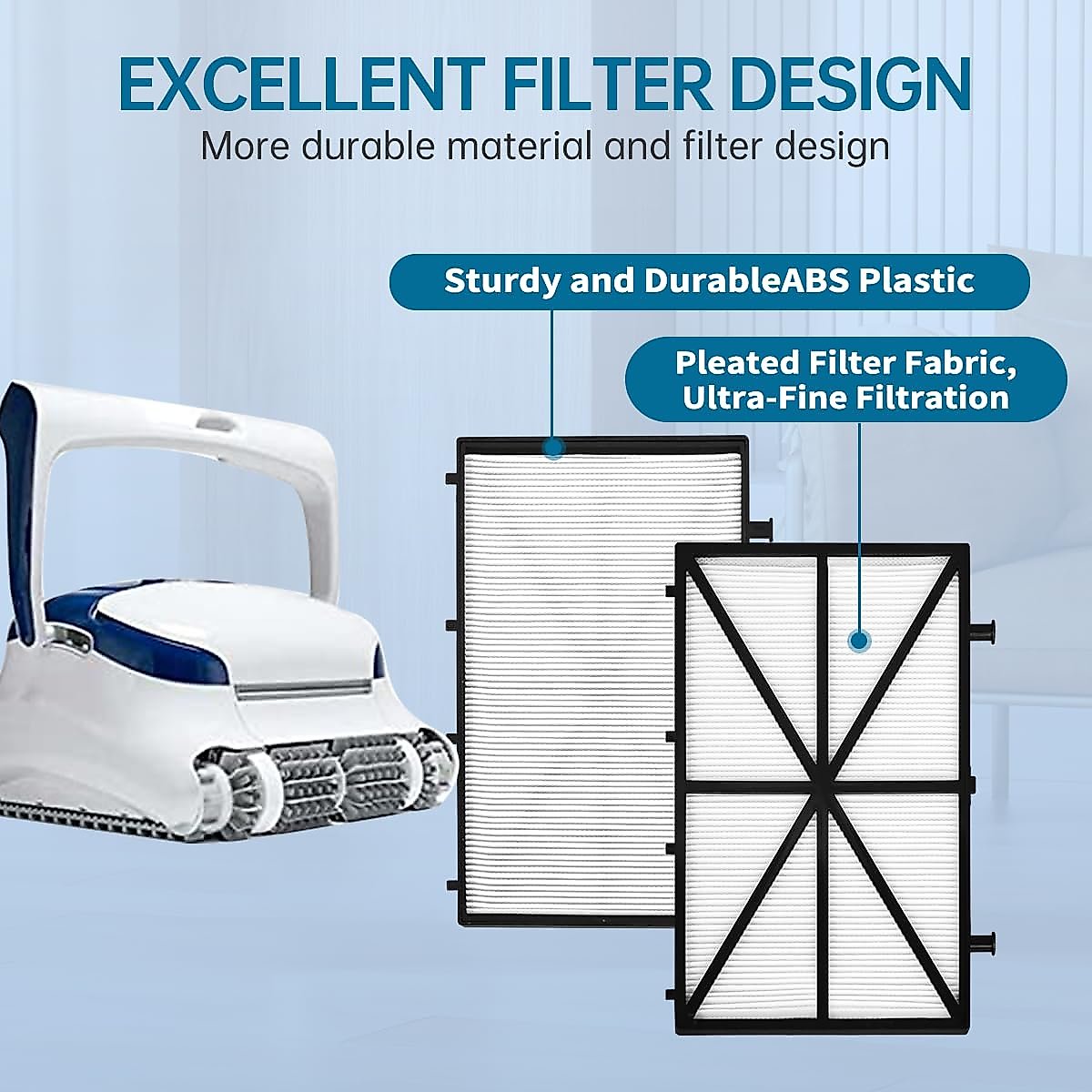 DP M400 Robotic Pool Cleaner Filter Replacement Compatible with Dolphin Nautilus CC Plus M200 / M400 / M500, Part# 9991432-R4 4 Packs