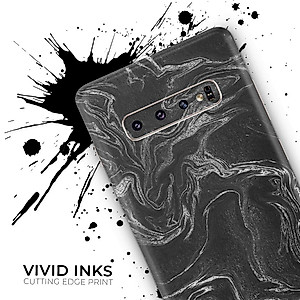 DesignSkinz Black & Silver Marble Swirl V4 Protective Vinyl Decal Wrap Skin Cover Compatible with The Samsung Galaxy S20 (Screen Trim & Back Glass Skin)