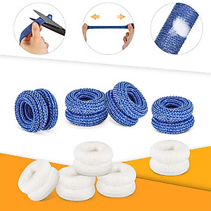 Tubular Bandage Finger Roll Tubular Bandage Dressings Finger Bandage Tubular Finger Dressings Finger Cots Blue White Bandages for Finger Sprains and Swelling 15 x 600 mm (40)