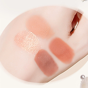 MeiPlumLai Shell Eyeshadow Palette,4 Colors Matte Shimmer Palette, Cute Shell Shape Long-lasting Eye Glitter Eye Shadow Make Up, Naturing-Looking, Ultra-Blendable Professional Makeup