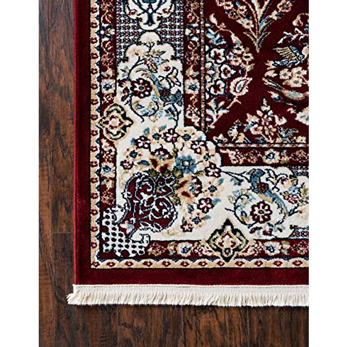 Unique Loom Narenj Collection Classic Traditional Textured Repeat Design Area Rug, 5' 0" x 8' 0", Burgundy/Tan