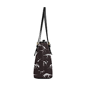 InterestPrint Dinosaur Bones Women Totes Top Handle HandBags PU Leather Purse