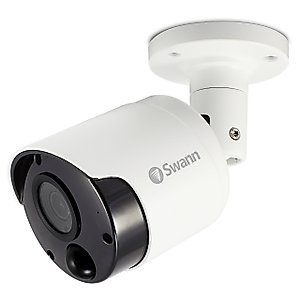 Swann Home Security Camera, POE Cat5e NVR 4K HD Video, Indoor or Outdoor Wired Surveillance CCTV, Color Night Vision, Heat Motion Detection, Metal Housing, Face Recognition, 2-Way Talk