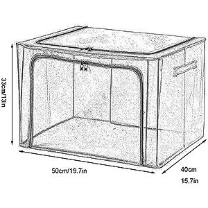 ZyHMW Large Foldable Clothing Storage Bags 2PCS, 66L Clothes Storage Bins, Thick Fabric Closet Organizers and Storage (Color : GauzeD) (Color : Waterproof a)