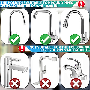 Faucet Rack for Kitchen Sink Sponge Caddy - Bathroom Sink Faucet Sponge Holder Soap Holder Kitchen Sink Organizer - Stainless Steel Sponge Holder for Kitchen Sink Suction Kitchen Storage Dish Rack