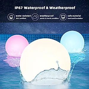 Dolita Solar Floating Pool Lights, 3-Pack Solar Powered Color Changing LED Pool Lights with Remote Control IP67 Waterproof Glow Garden Pathway Lights for Pool Patio Party Lawn Decoration