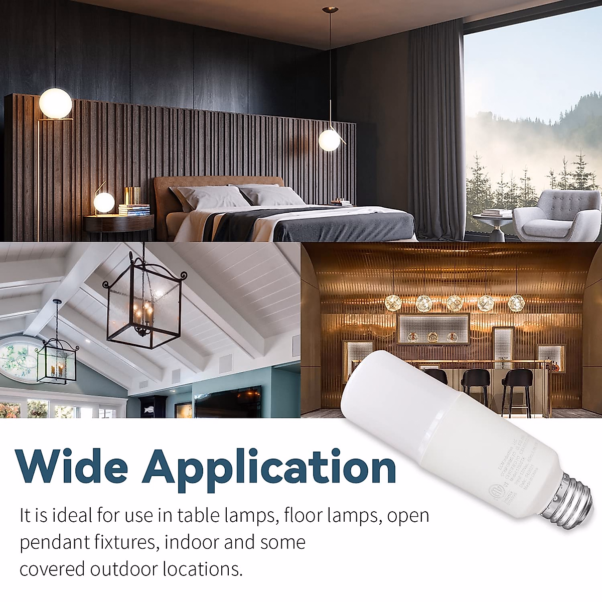 EP 75W Equivalent LED Bulb - 12W 1100 Lumens 5000K Daylight White Non-Dimmable E26 Medium Base - Bright Bulbs for Home, Bedroom, Office Lamp, 6 Pack