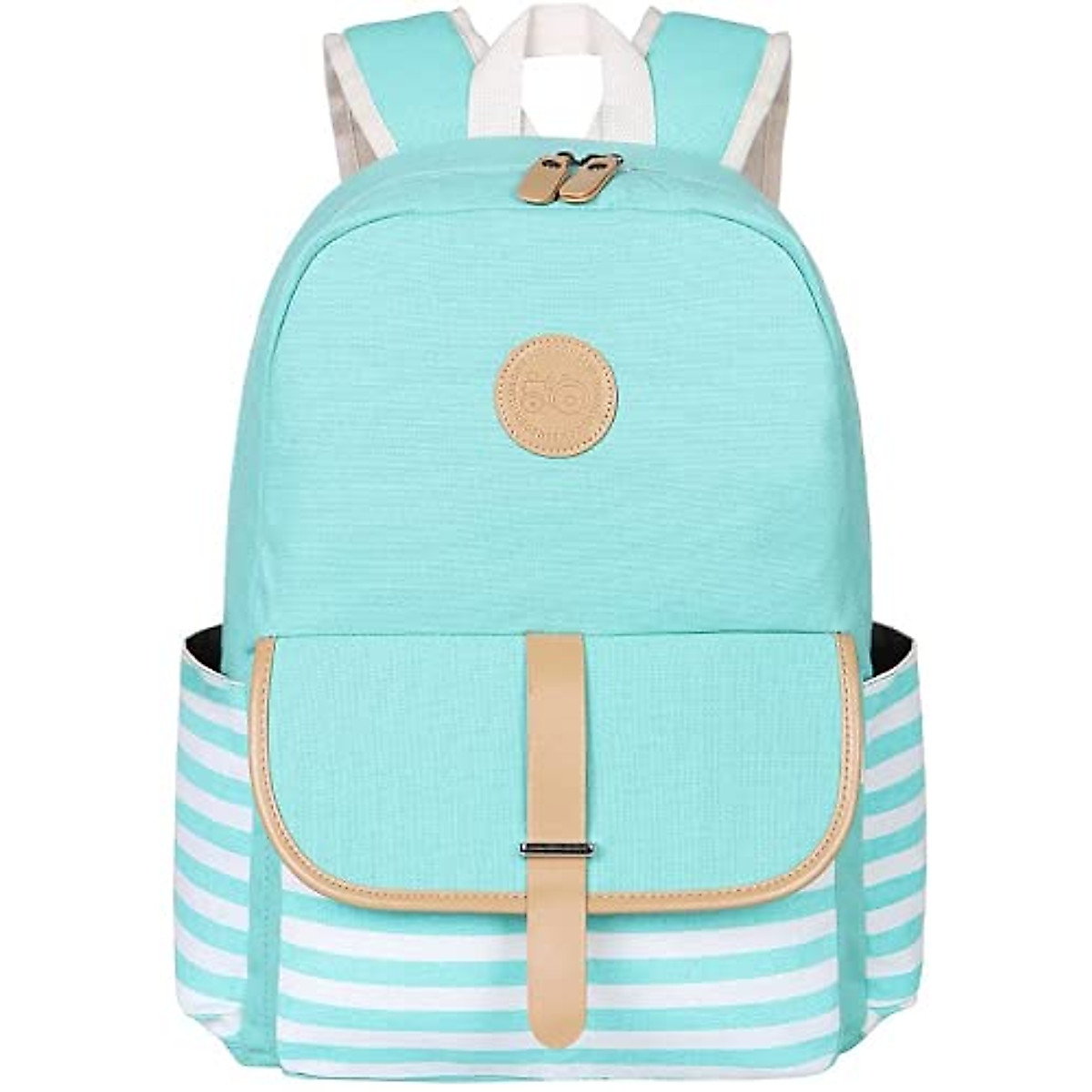 Bluboon Canvas Bookbags School Backpack Laptop Schoolbag for Teens Girls High School (Water Bule 3 in 1)