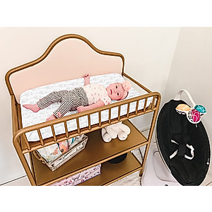 Changing Pad Cover – Premium Baby Changing Pad Covers 4 Pack – Boy or Girl Changing Pad Cover – Pure Jersey Machine Washable Grey & White Changing Table Cover – Diaper Changing Pad Cover Sheets