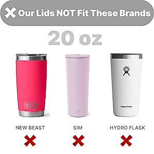 Bluwing 20 oz Skinny Tumbler Lids for SUNWILL, BJPKPK, koodee, Spill Proof Splash Resistant Covers Fits 2.73-2.75in Skinny Tumbler