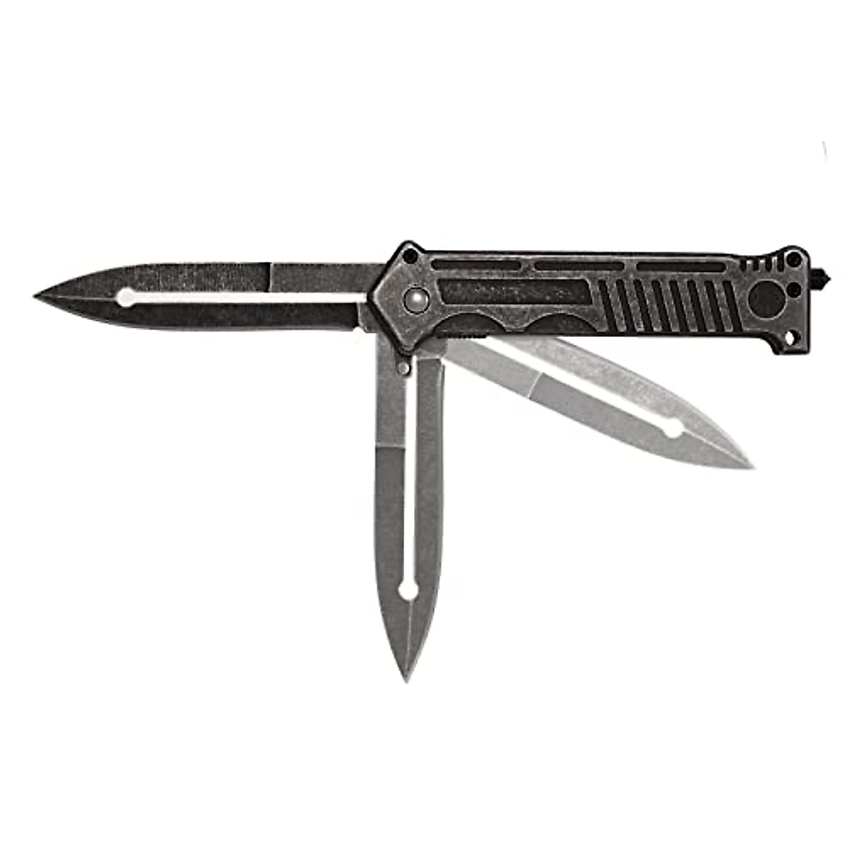 RGNINE Pocket Knife For Men Razor Blade 3.25" - Edc Knife Stainless Steel With Clip, Handle 4.75" - Tactical Folding Knives For Men, Black