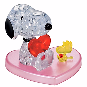 BePuzzled | Peanuts Snoopy Heart Original 3D Crystal Puzzle, Ages 12 and Up