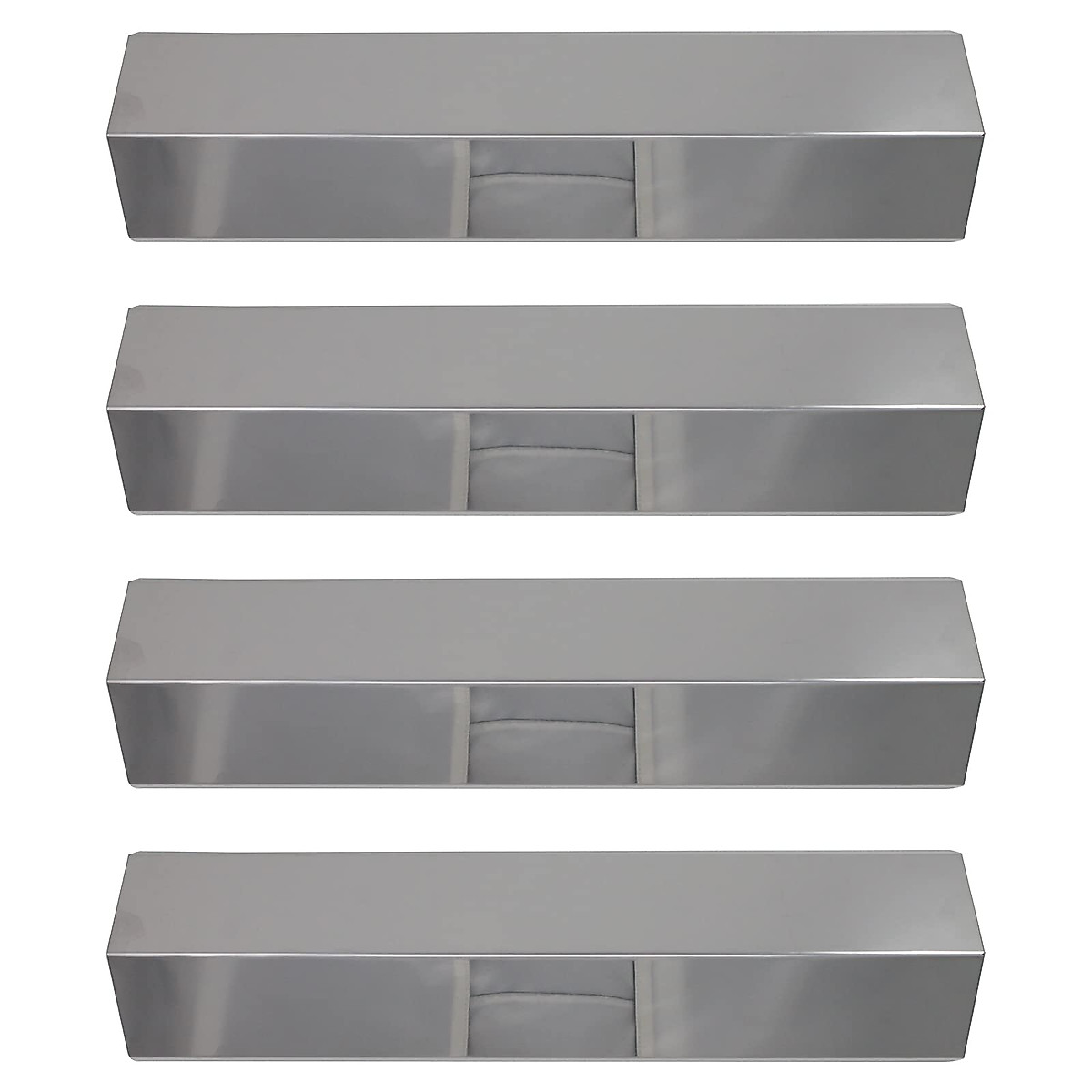 4-Pack BBQ Grill Heat Shield Plate Tent Replacement Parts for Uniflame GBC091W - Compatible Barbeque Stainless Steel Flame Tamer, Guard, Deflector, Flavorizer Bar, Vaporizer Bar, Burner Cover 15"