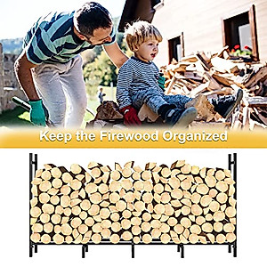 LIANTRAL Firewood Rack Outdoor 5.3Ft Heavy Duty Firewood Rack Stand Log Holder Fireplace Wood Storage Stacker Outside
