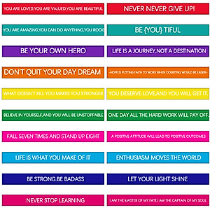 60 Pieces Motivational Quote Rubber Wristbands Colored Inspirational Silicone Bracelets Stretch Unisex Wristbands for Women Men Gifts, 20 Styles