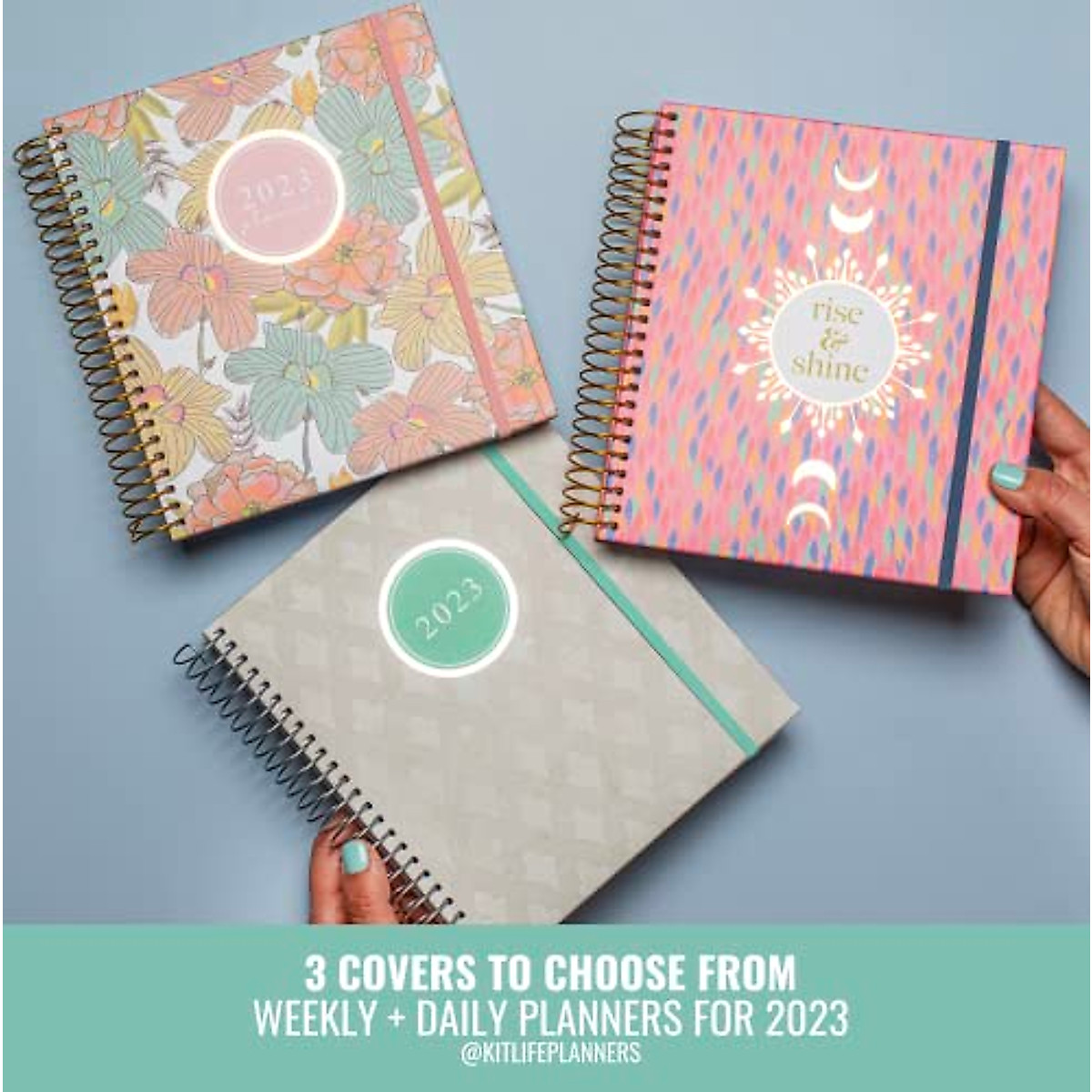 KITLIFE 2023 Keeping it Together Daily Planner | Chic Women’s Planner with Monthly Calendar – Spiral Bound Hardcover Appointment Book – Schedule Your Business Day – Agenda with Premium Paper, Floral