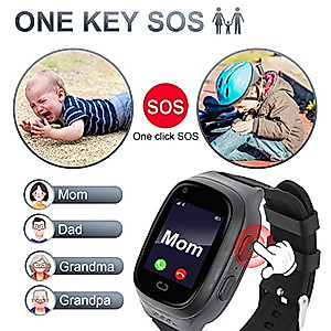 4G Kids Smart Watch GPS Tracker - Smartwatch with Two Way Call Video Calling 7 Puzzle Games Voice Chat SOS School Mode Pedometer Wi-Fi Location Touch Screen Alarm Clock Smartwatches for Boys Girls