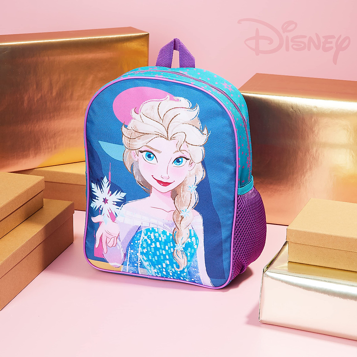 Disney Stitch Backpacks for Girls Elsa Minnie Mouse Backpack (Blue Frozen)